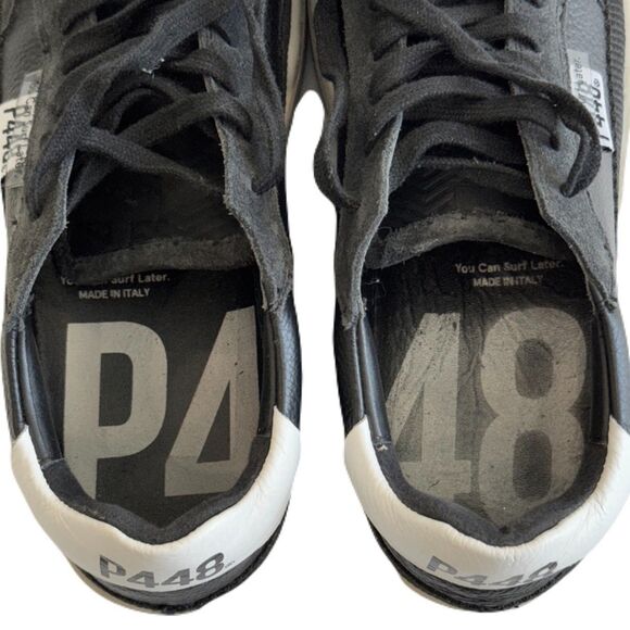 P448 | Shoes | P448 Womens Sneakers Blackwhite Leather Suede Size 37 ...